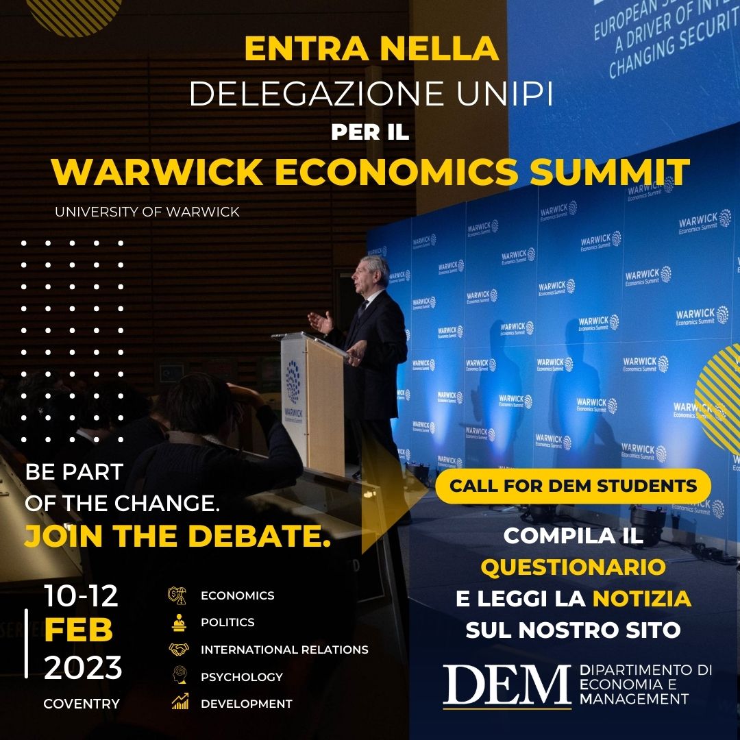 Warwick Economic Summit - 10-12 febbraio 2023, Coventry - Dipartimento ...