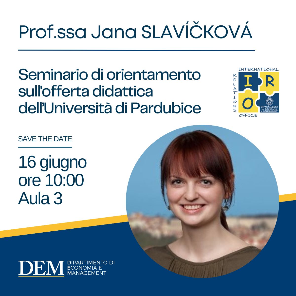 Presentazione Università di Pardubice - Prof. Jana SLAVÍČKOVÁ ...